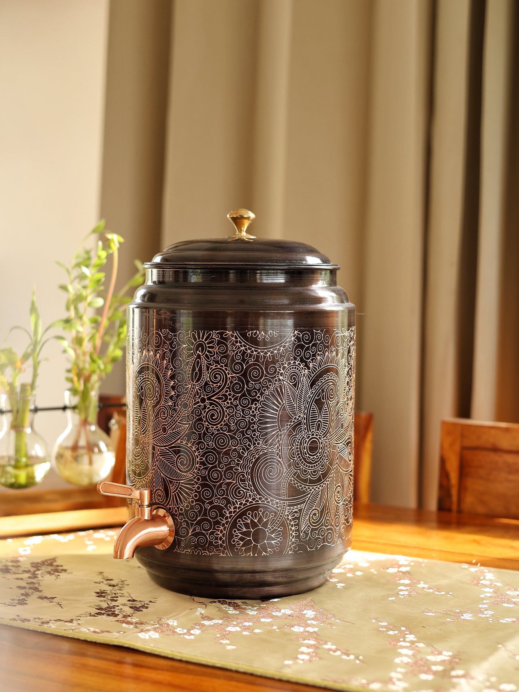 Ayurvedic Mayur Water Pitcher - 8L Pure Copper, Hand Crafted – Krishna Bhog